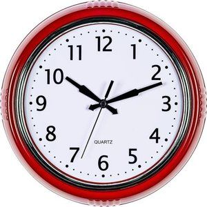 Wall Decor | Retro Wall Clock 95inch Red Kitchen 5svintage Design Round ...